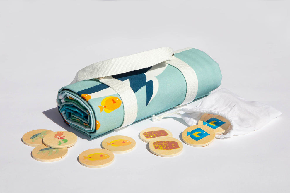 Premium Double-Sided Mermaid & Diving Playmat + Wooden Memory Game – E ...